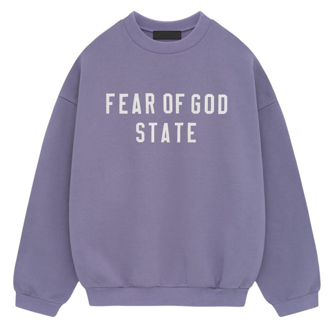 ESSENTIALS FOG STATE LOGO CREWNECK LAVENDER – ONE OF A KIND
