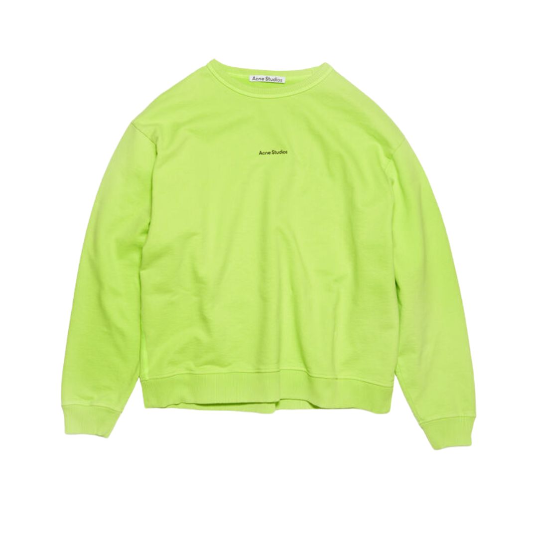 ACNE STUDIOS STAMP LOGO CREWNECK FLUO GREEN – ONE OF A KIND