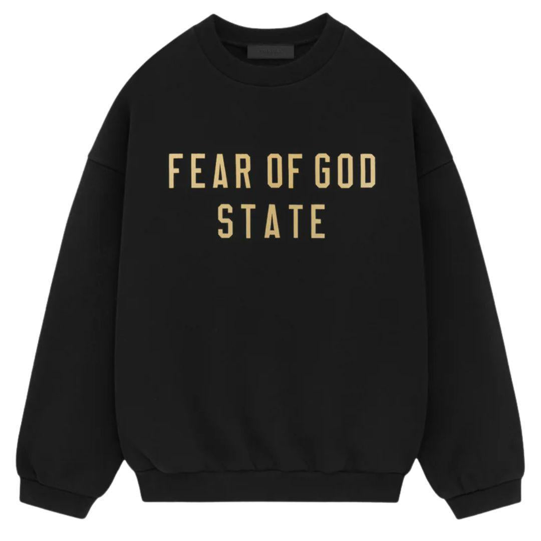 ESSENTIALS FOG STATE LOGO CREWNECK BLACK – ONE OF A KIND