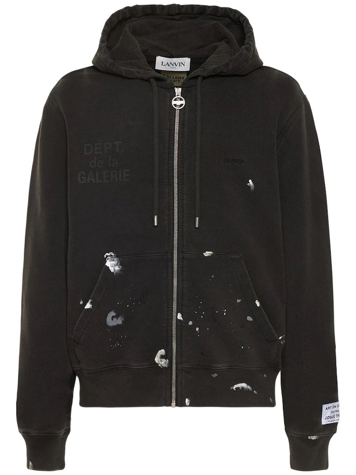GALLERY DEPT X LANVIN ZIP UP HOODIE WASHED BLACK – ONE OF A KIND GALLERY DEPT X LANVIN ZIP UP HOODIE WASHED BLACK – ONE OF A KIND
