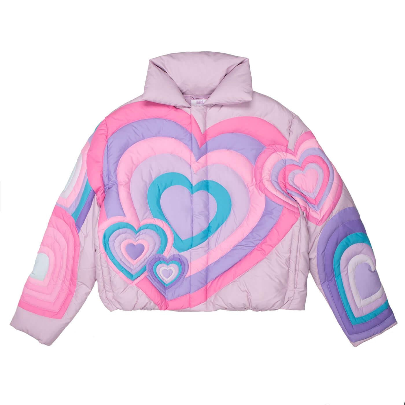 ERL PINK PUFFER HEARTS JACKET – ONE OF A KIND