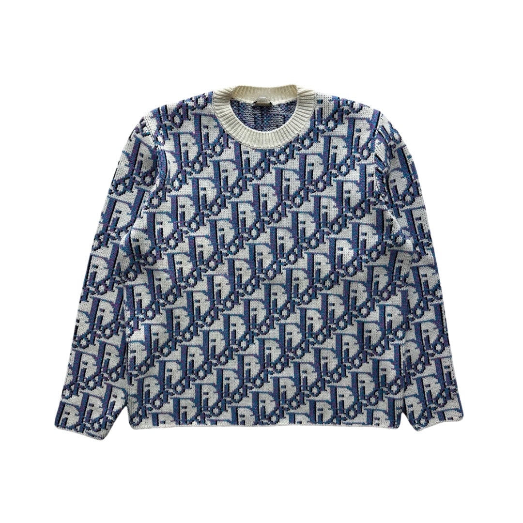 DIOR MONOGRAM OBLIQUE CREWNECK BLUE AND PURPLE – ONE OF A KIND