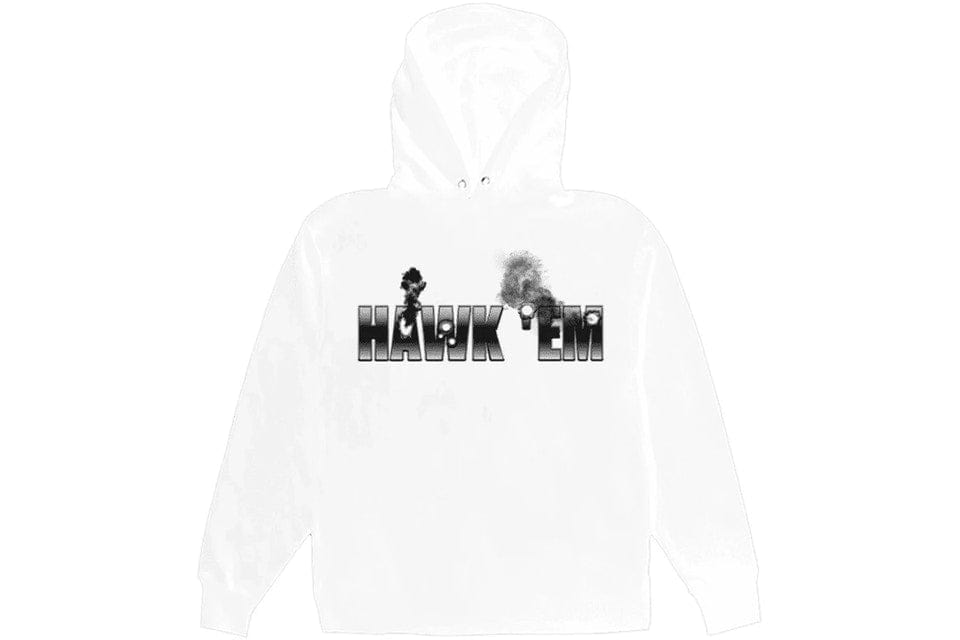 VLONE X POP SMOKE HAWK EM HOODIE WHITE – ONE OF A KIND